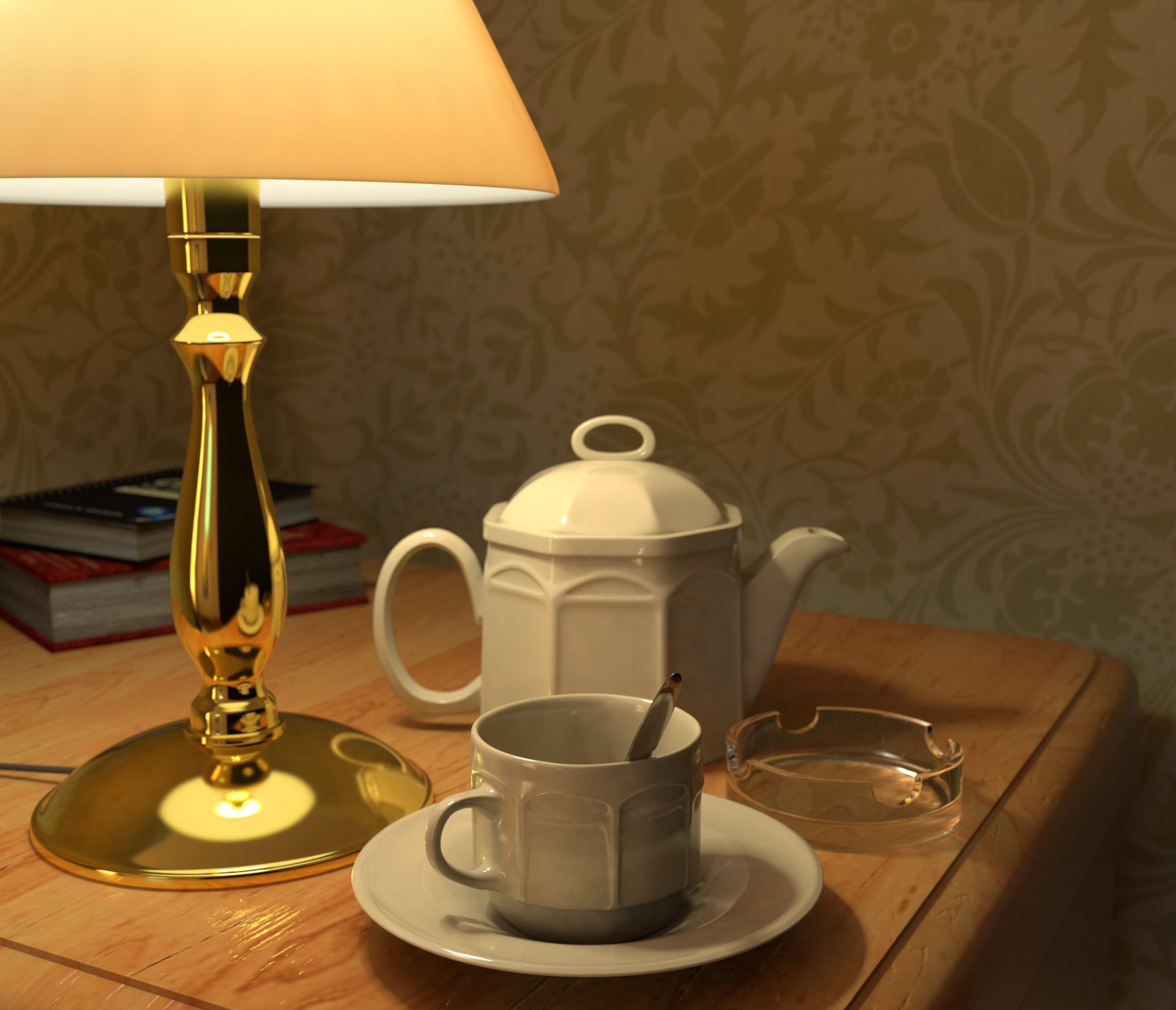 ArtStation - 3D Interior: Bedside Tea (Group project)