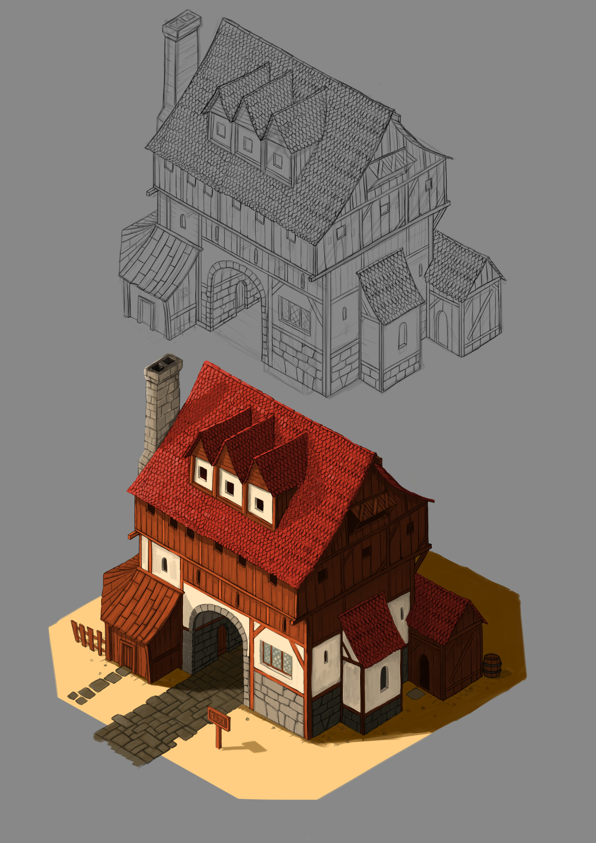 ArtStation - Isometric Fantasy Inn