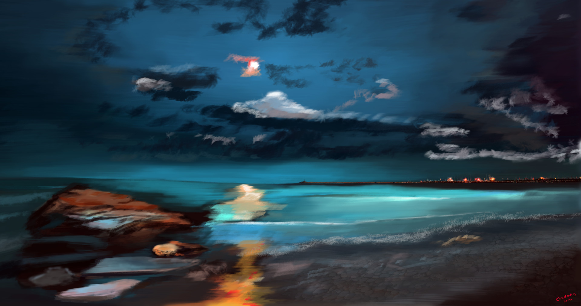 ArtStation - night landscape