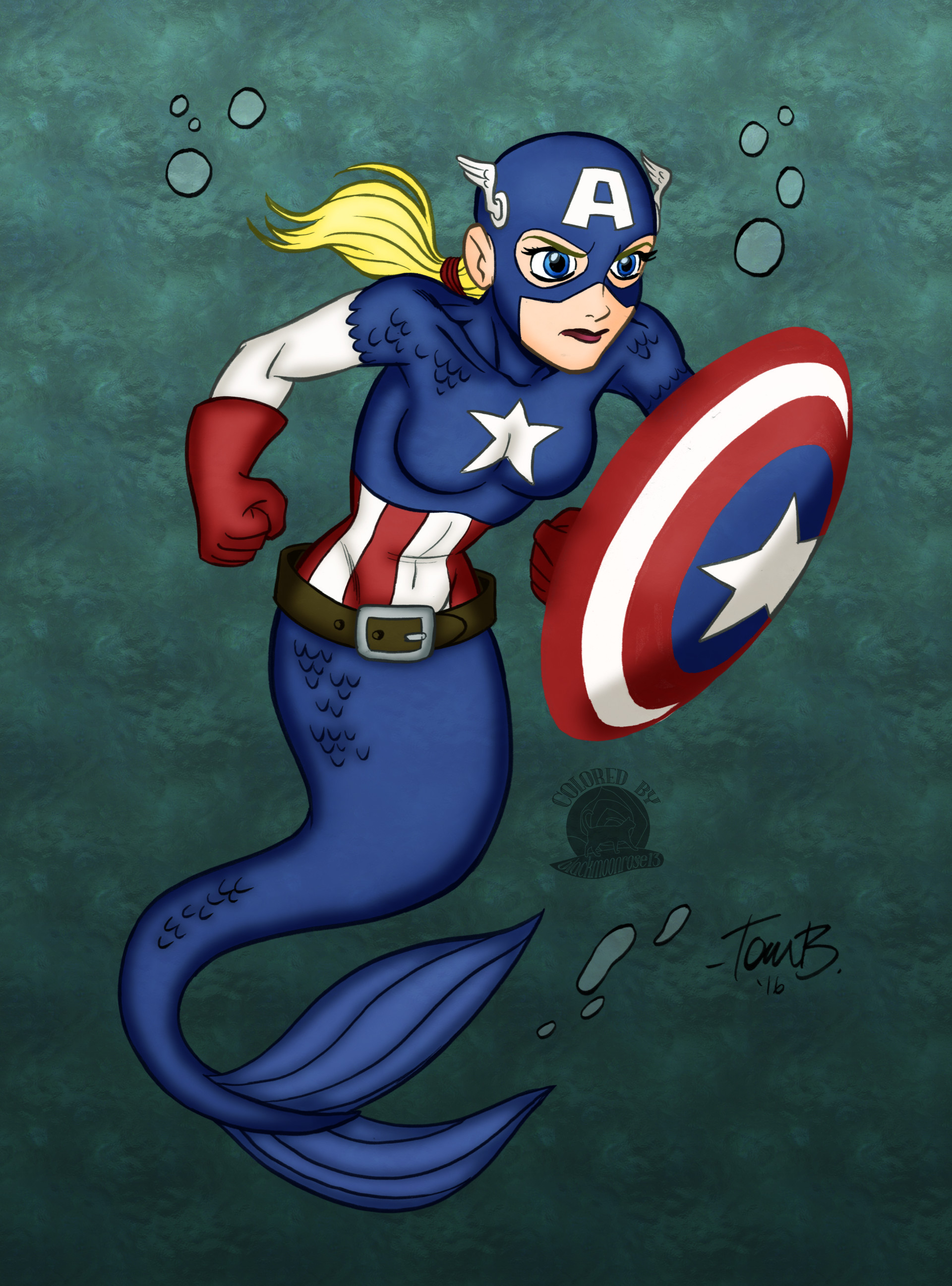 ArtStation - Captain America Mermaid