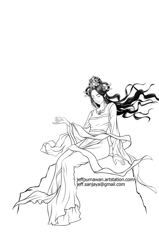 how to draw a water god