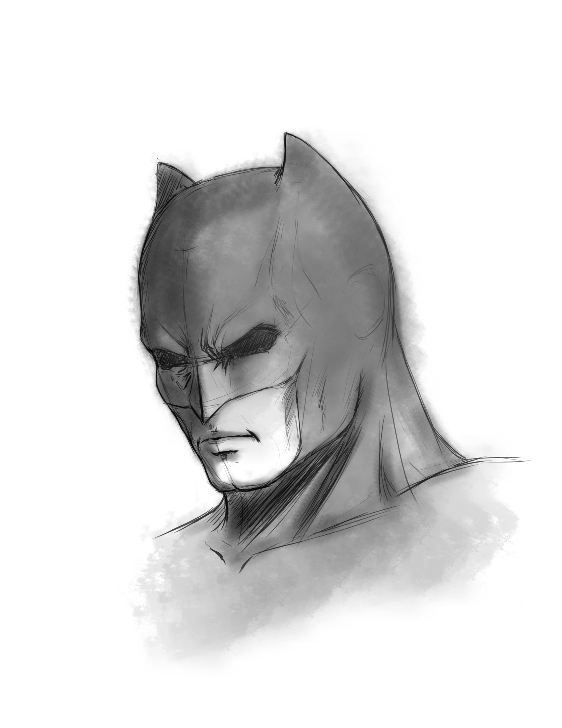 batman side face drawing