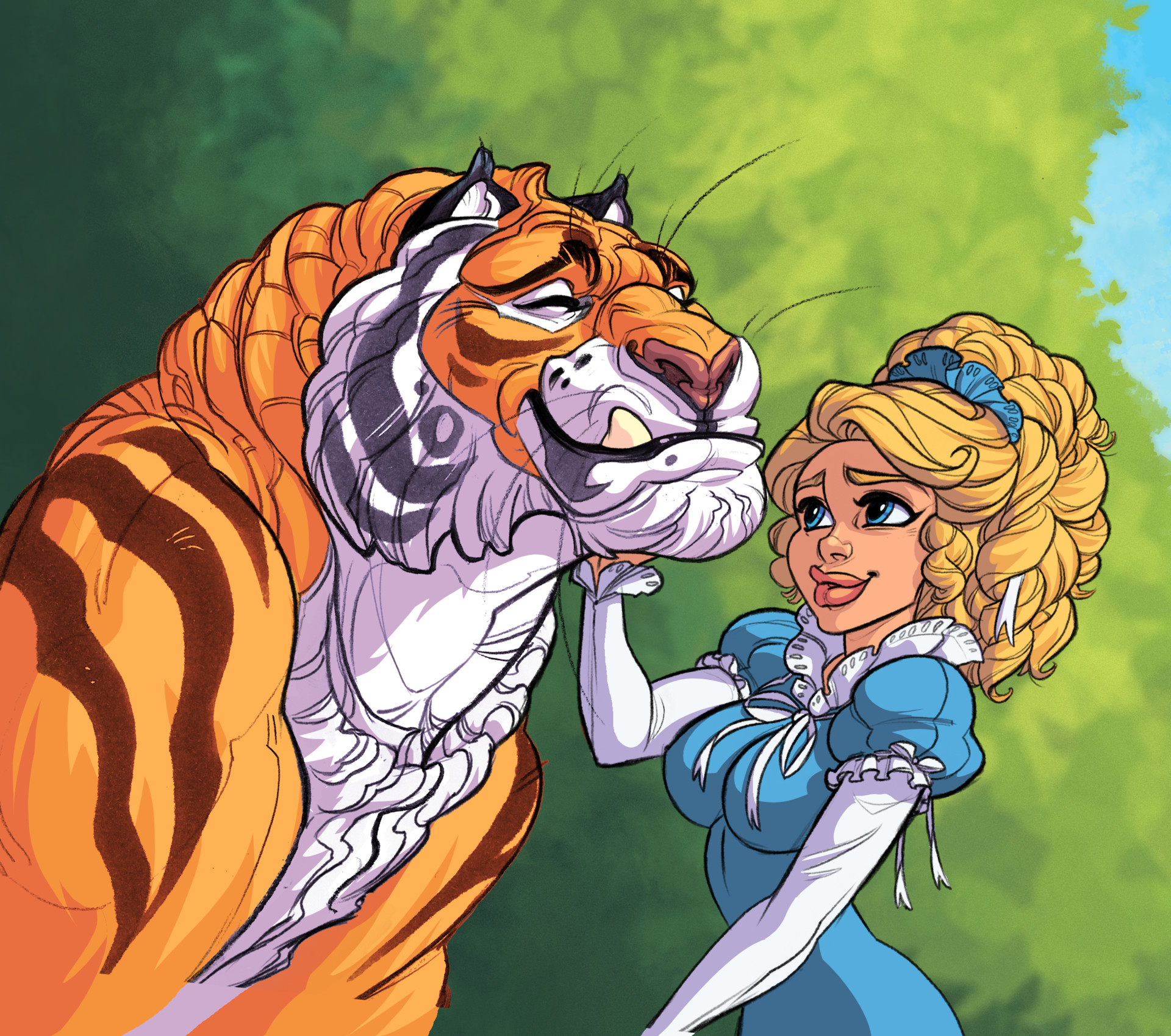 ArtStation - Girl and Tiger