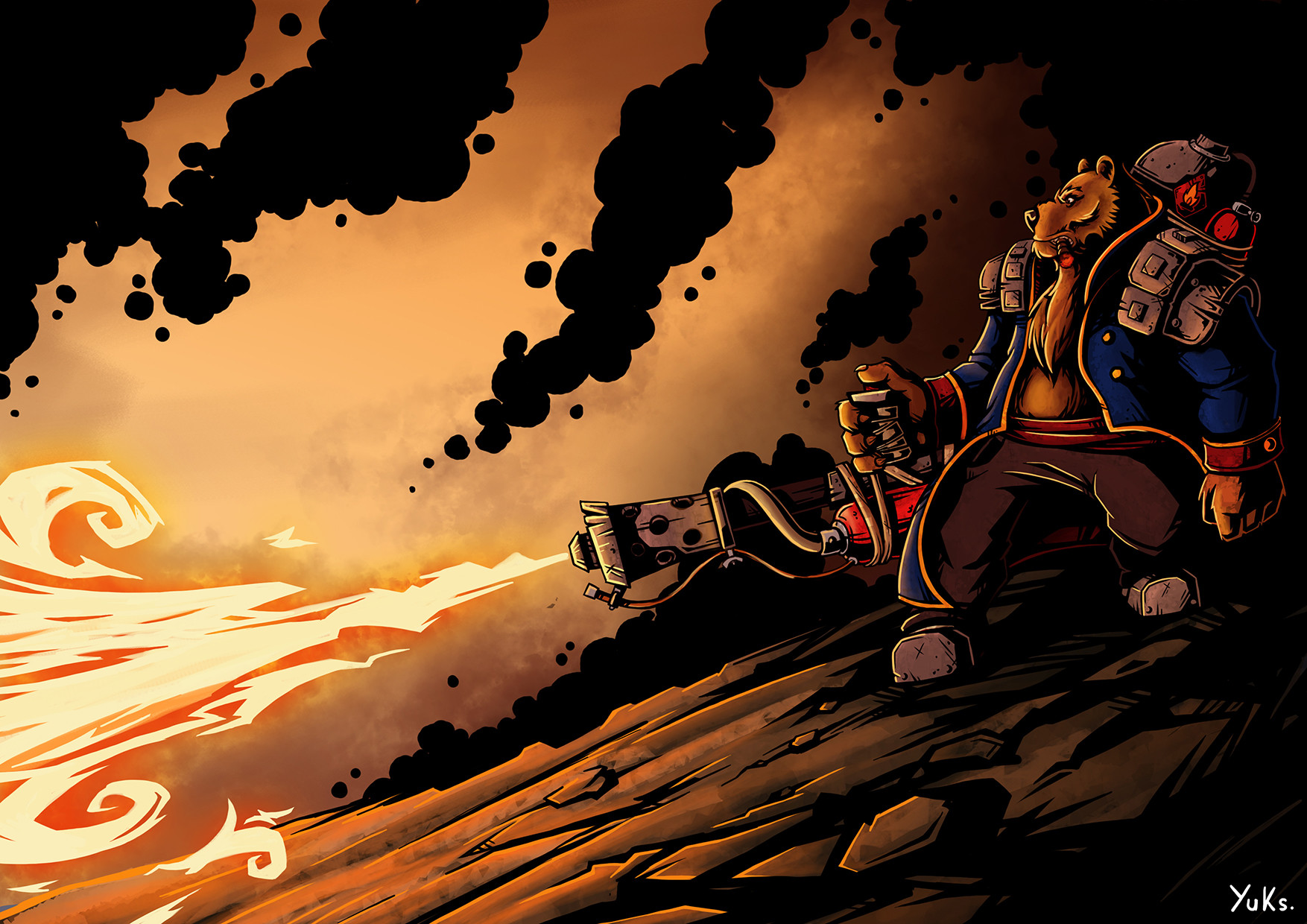 ArtStation - flamethrower bear