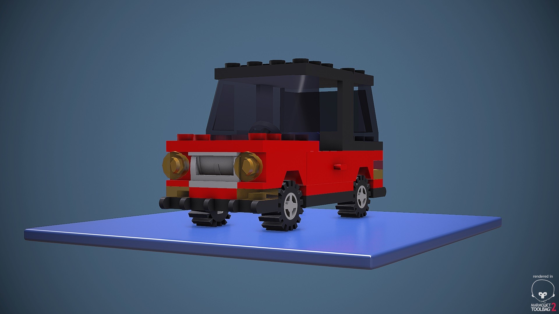 ArtStation - Toy car in Lego style.