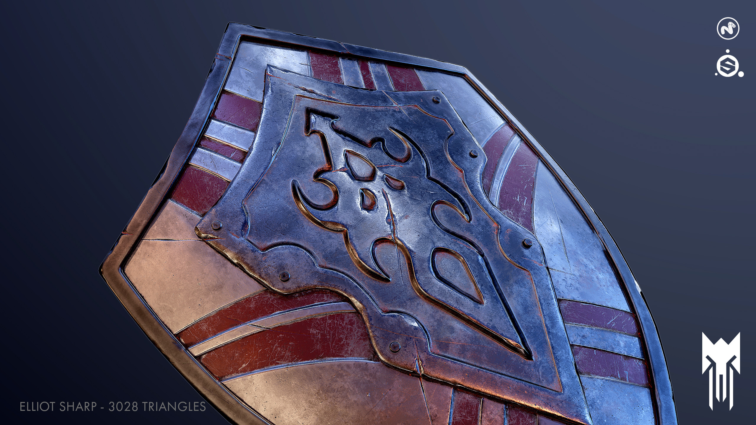 Elliot Sharp - Freelance 3D Artist - UE4 Shield Pack - Metal Kite Shield