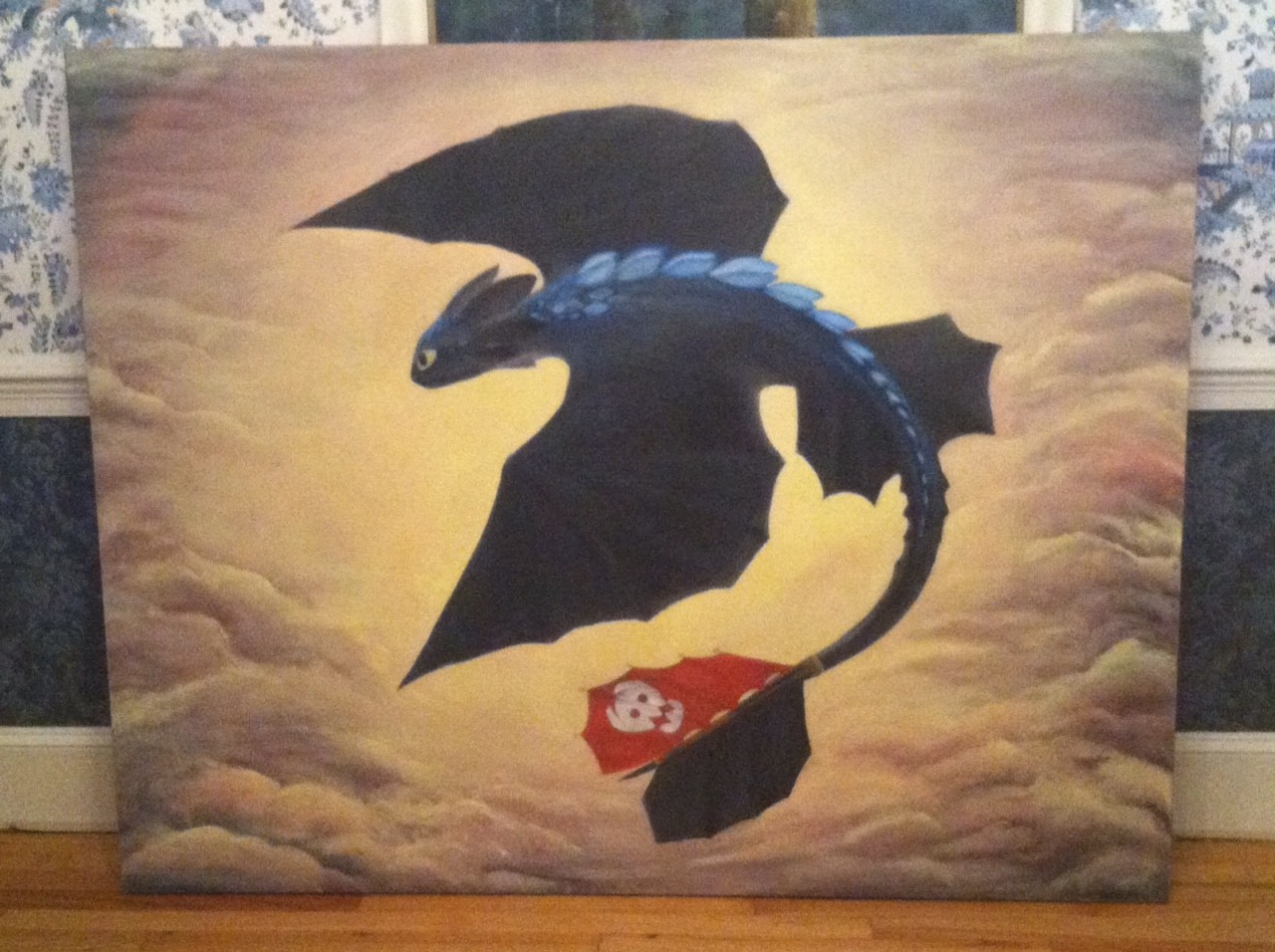 ArtStation - Painting of Toothless and process of painting