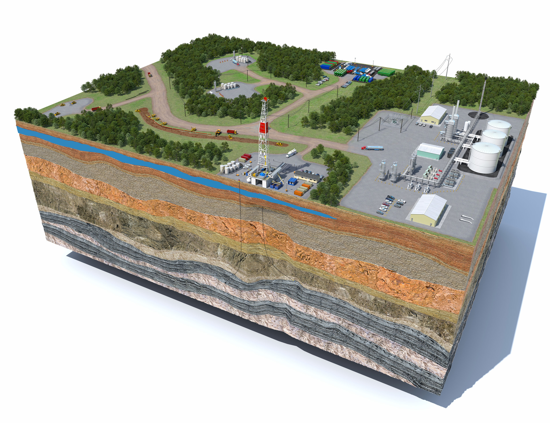 ArtStation - Fracking Process. Trade show booth backdrop.