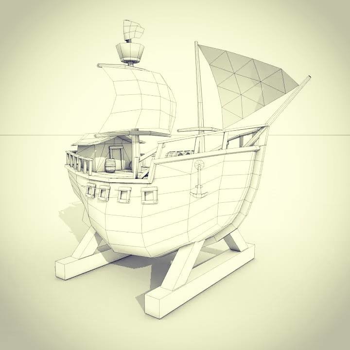 ArtStation - Low Poly Ship