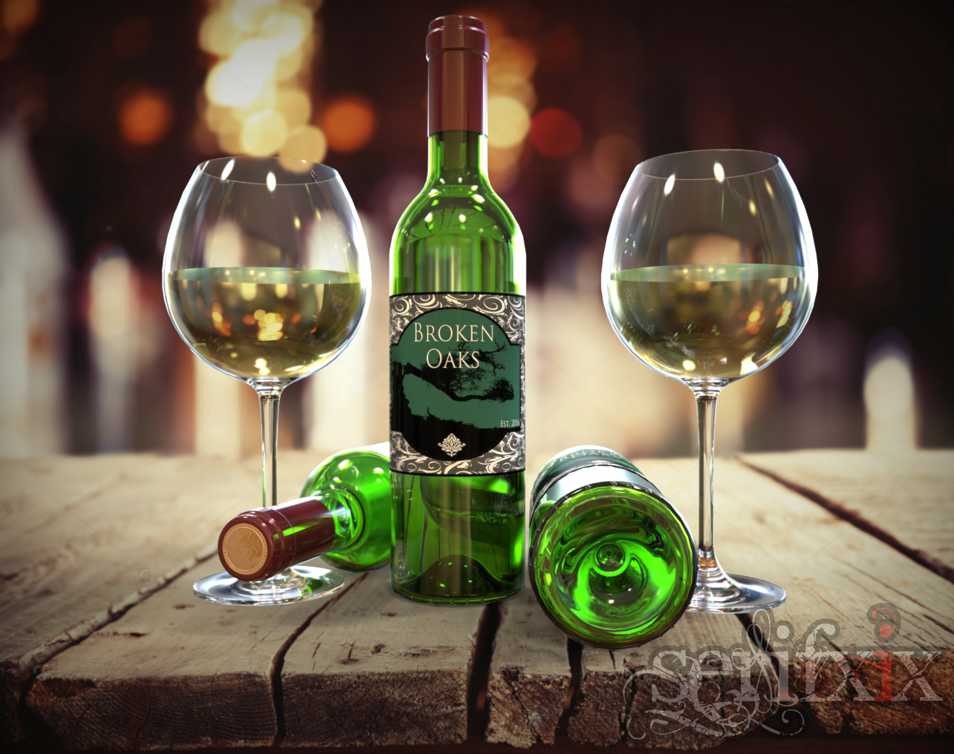 ArtStation - Wine Bottle Composition