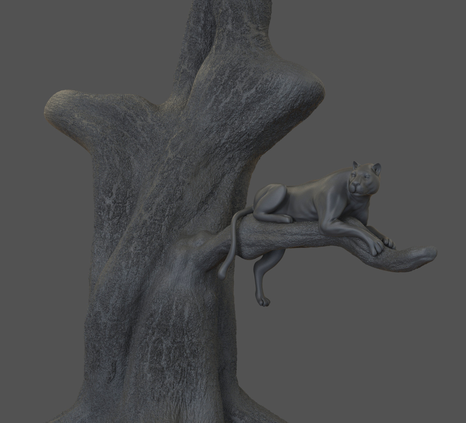 ArtStation - Resting Panther (Tree Pose)