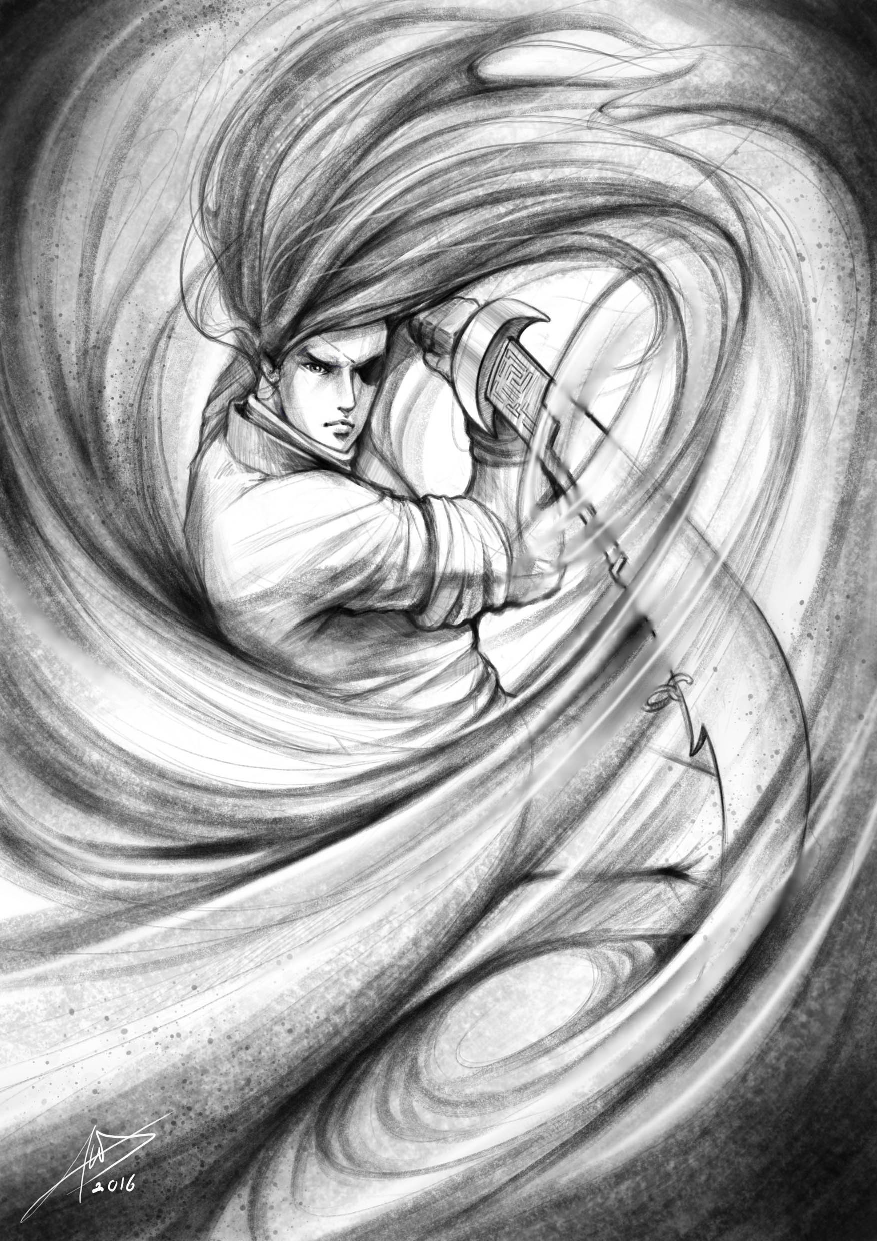 ArtStation - Storm Warrior - wind of god