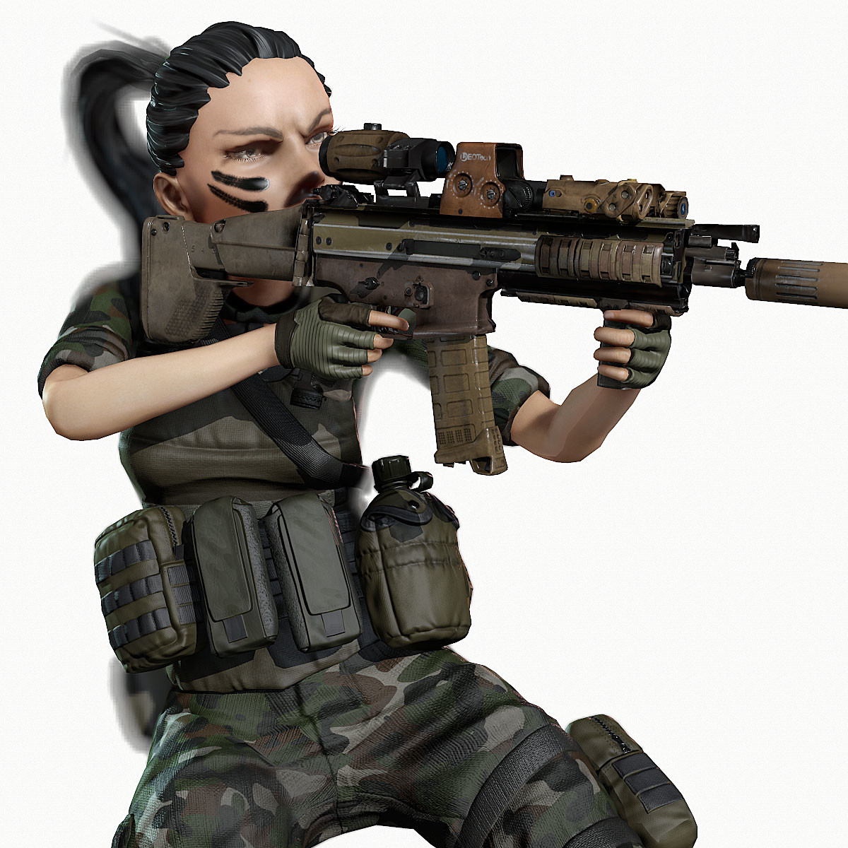 ArtStation - Rigged PBR Game Ready Female Soldier, Militant ...