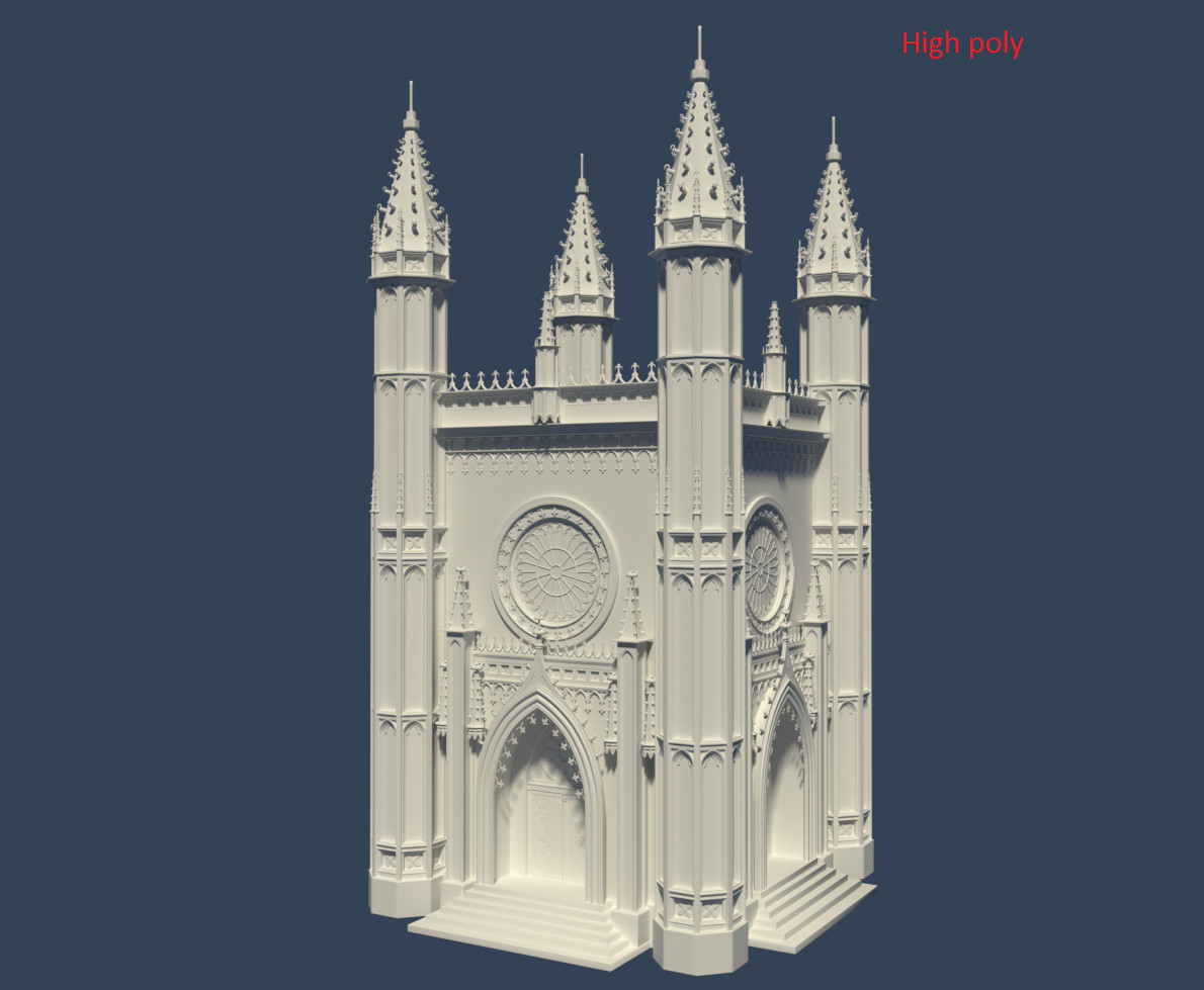 ArtStation - Gothic high poly model building
