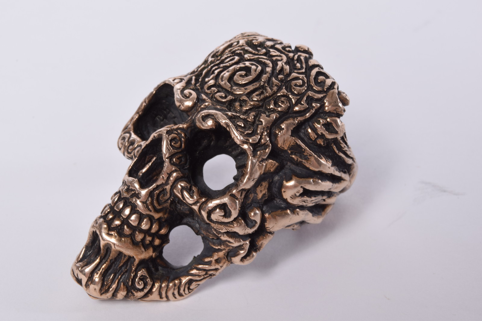 ArtStation - Full Face Ancient Hand Scribed Skull Ring