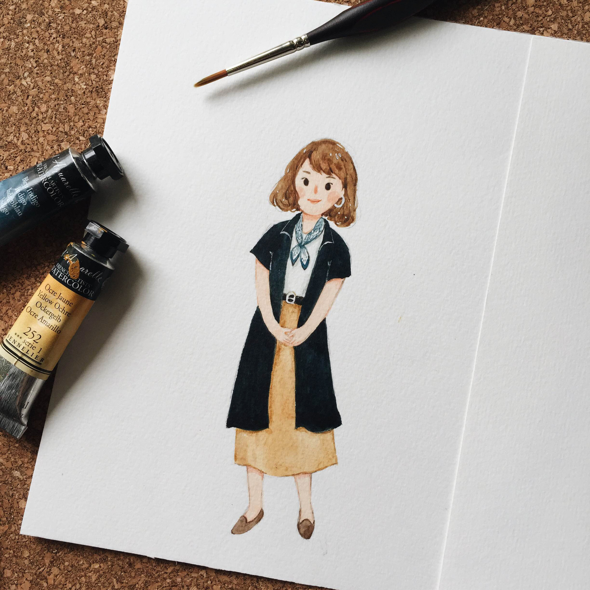 ArtStation - watercolor girl