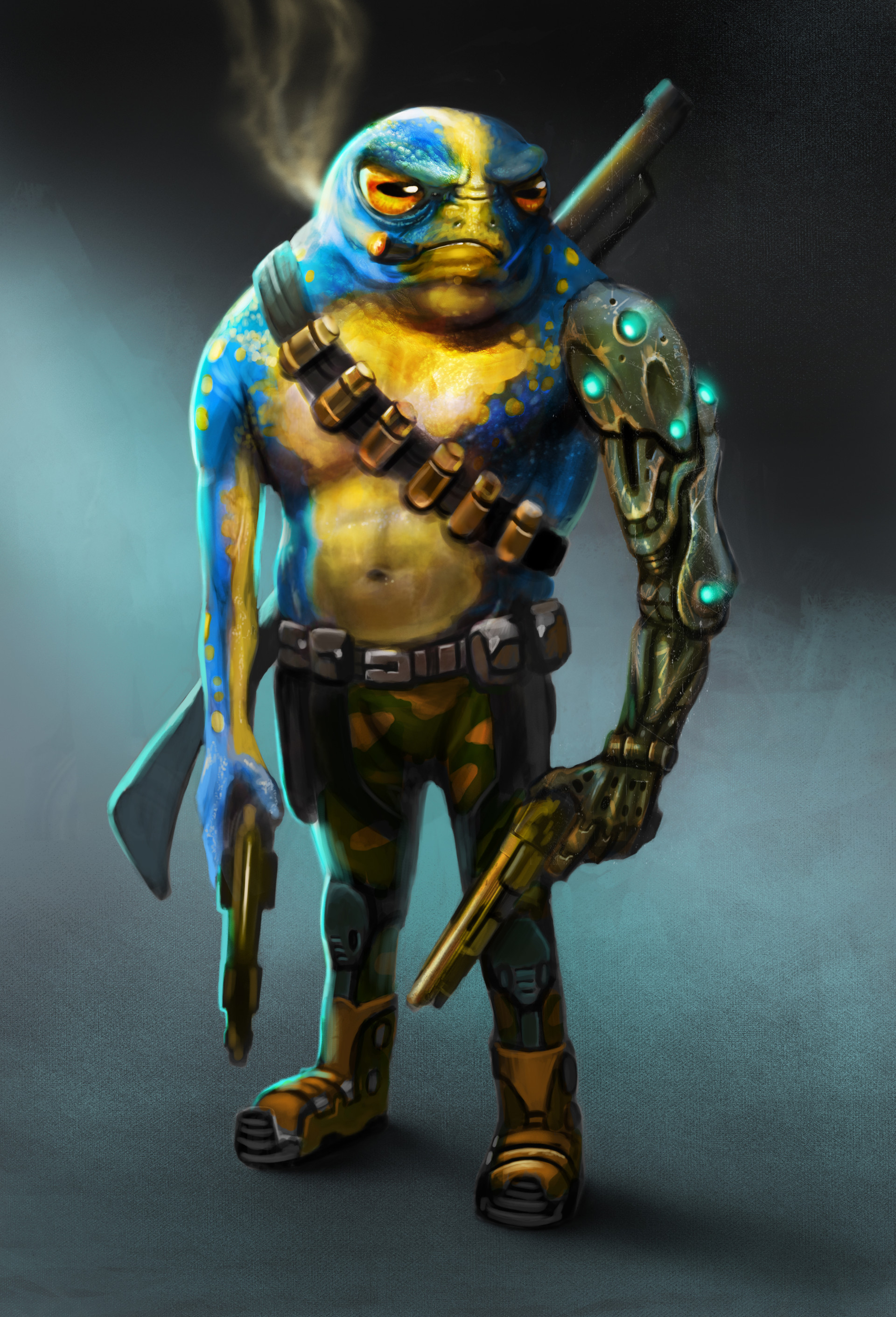 ArtStation - cyborg assasin frog