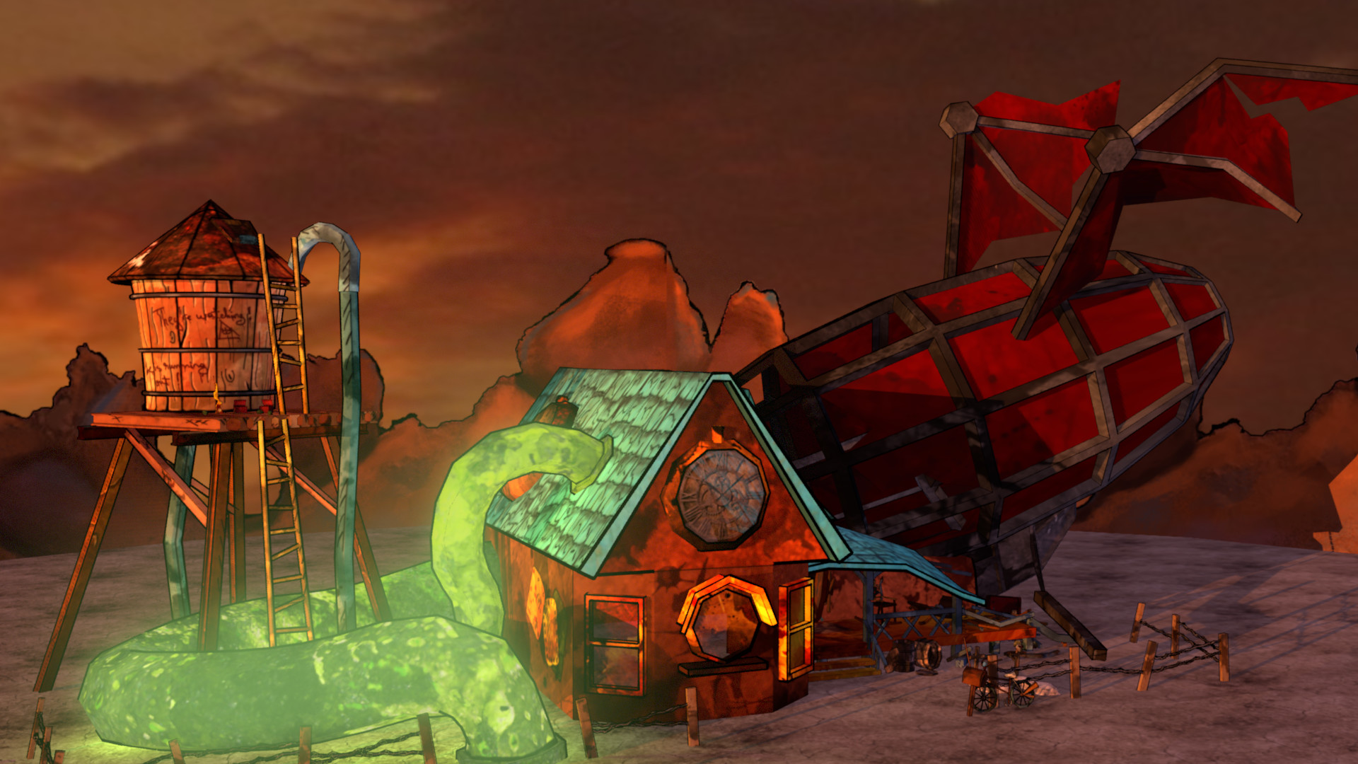 ArtStation - Post-Apocalypse Steampunk Farmhouse