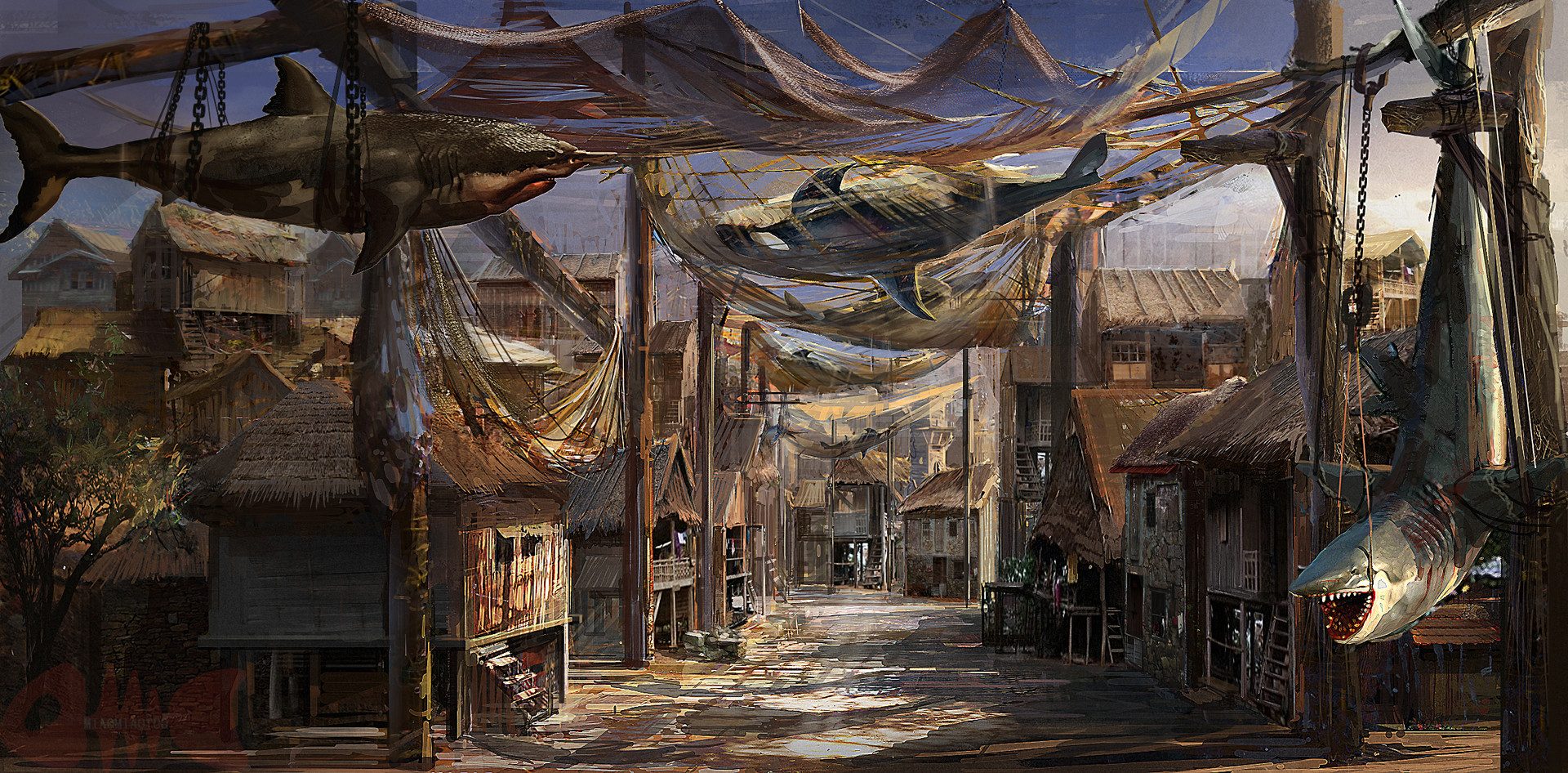 ArtStation - fishing village
