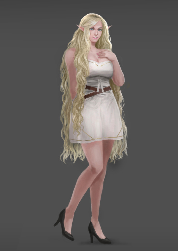 Artstation Female Elf With Long Hair