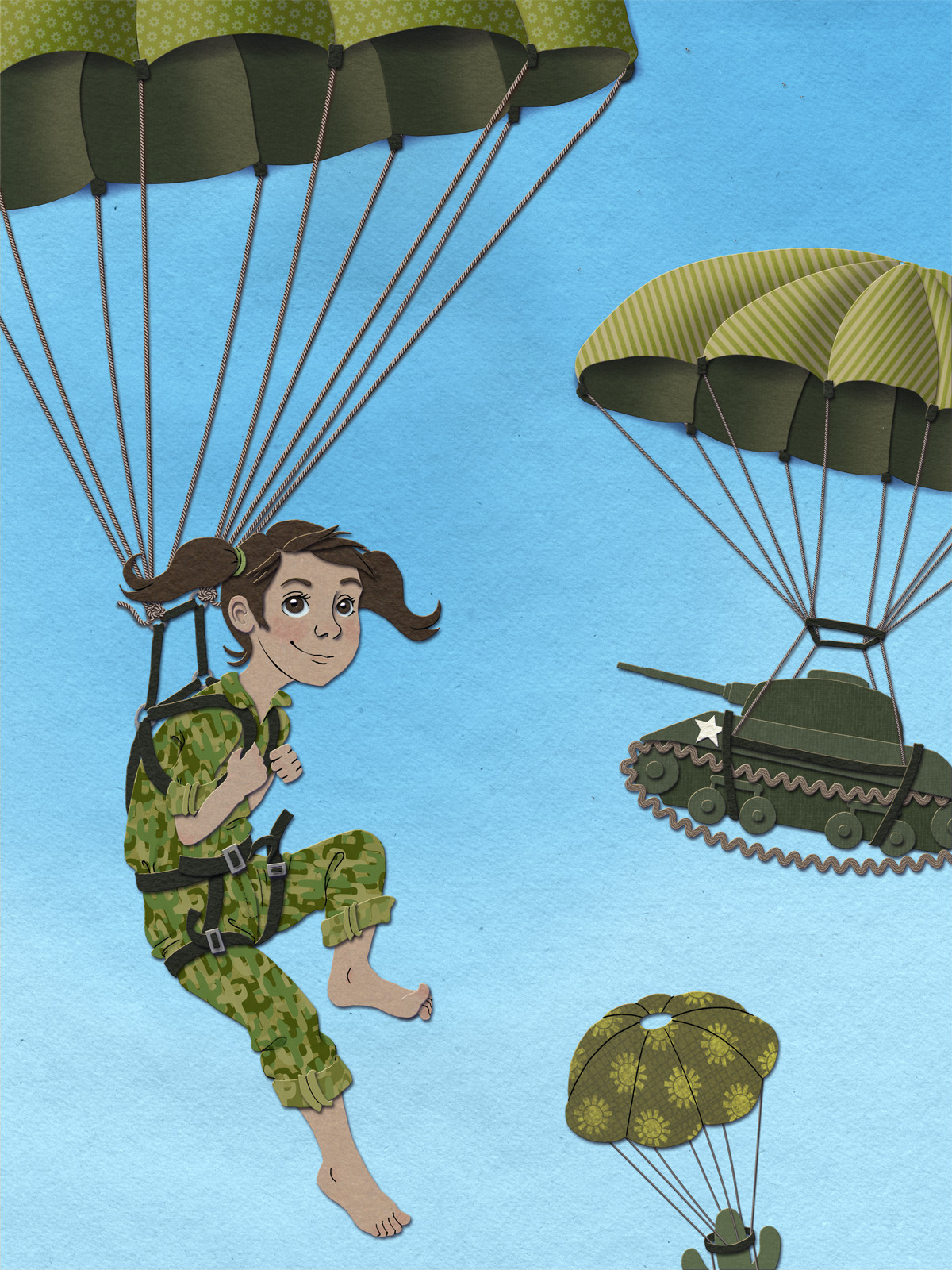 paper parachute art&design coloring pages