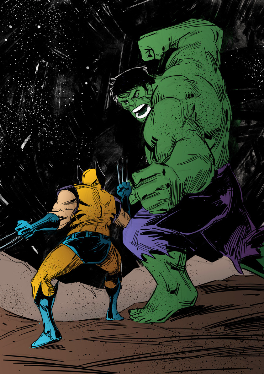 ArtStation - Wolverine vs Hulk
