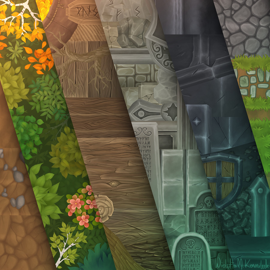 Wioletta M. Korniluk - Hand painted textures for Isometric Pack