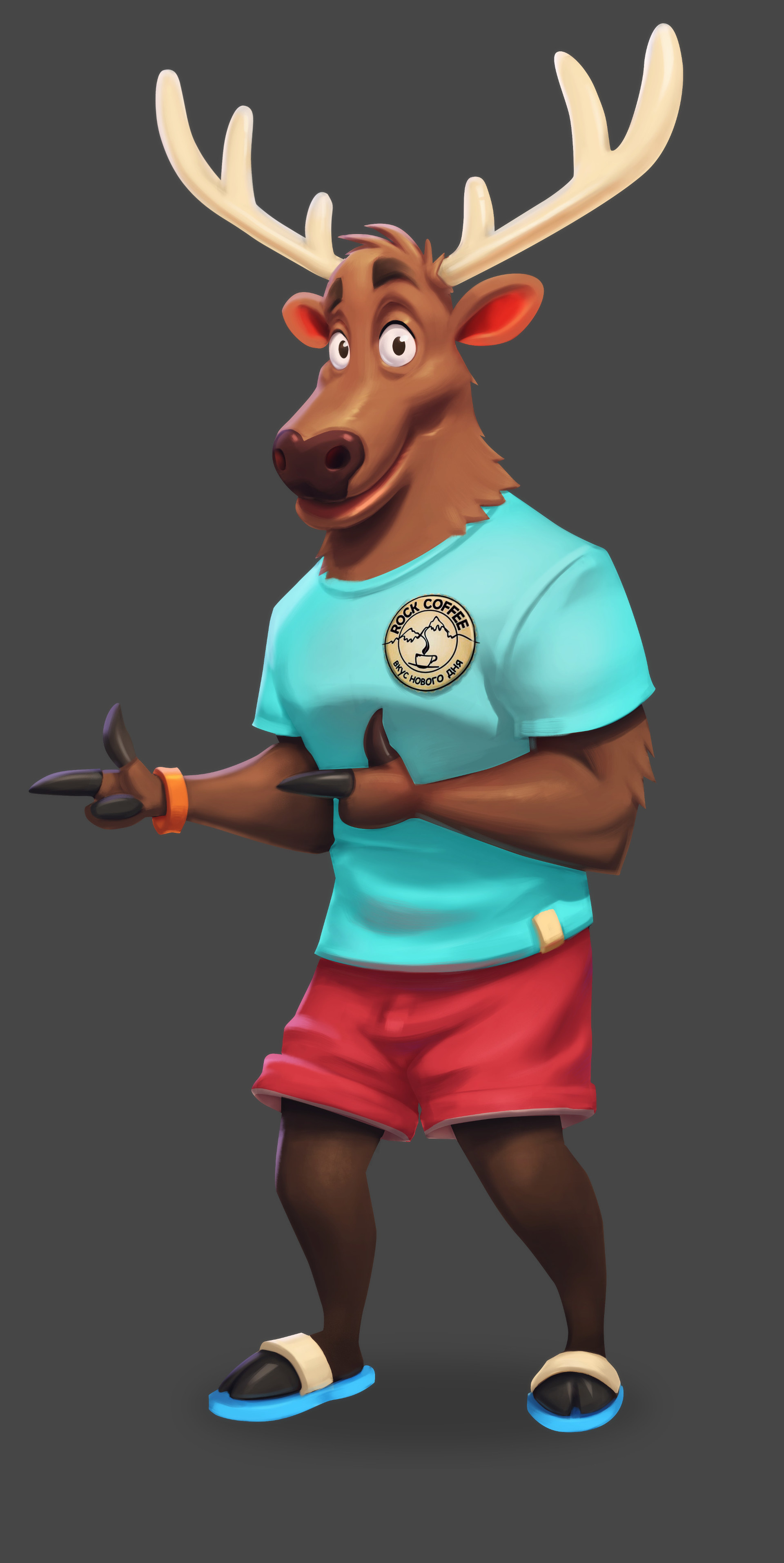 ArtStation - Moose character for coffeeshop
