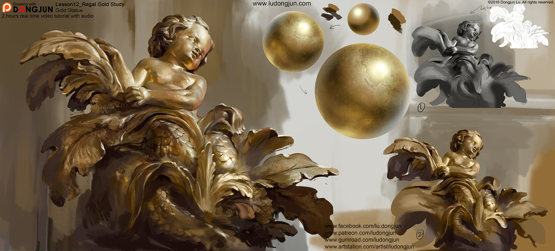 digital art how to draw gold