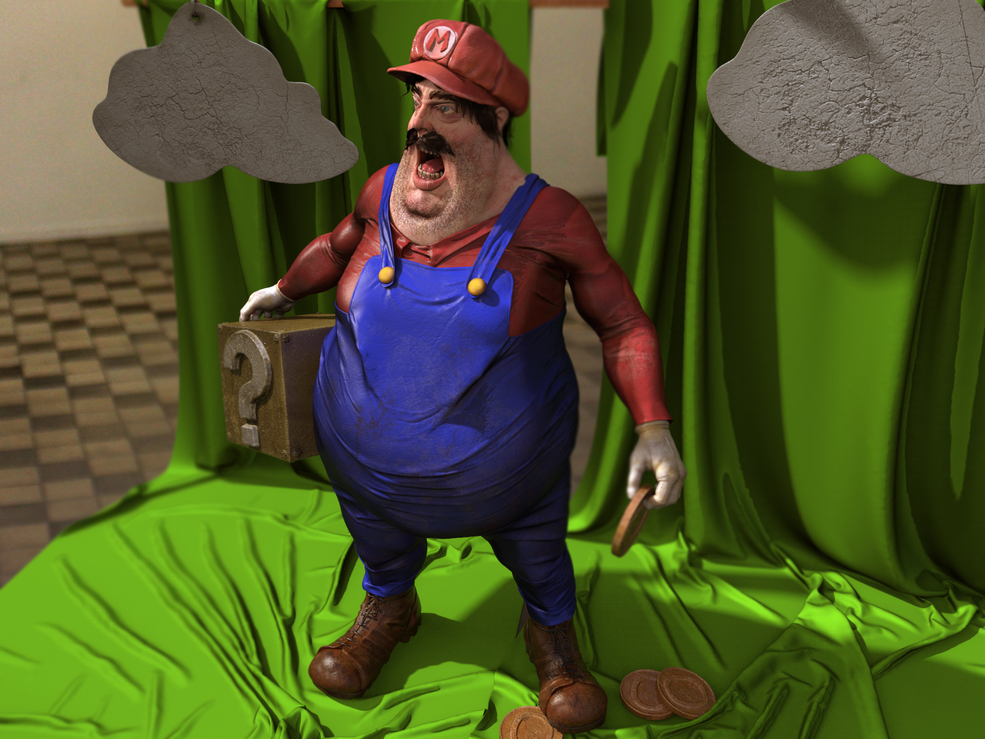 Daniel Midholt - Mario on set