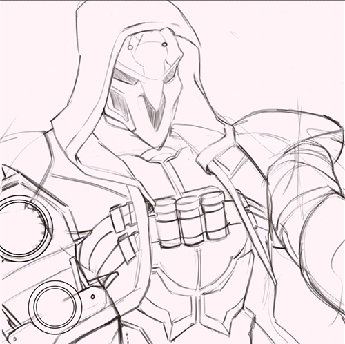 how to draw overwatch reaper easy
