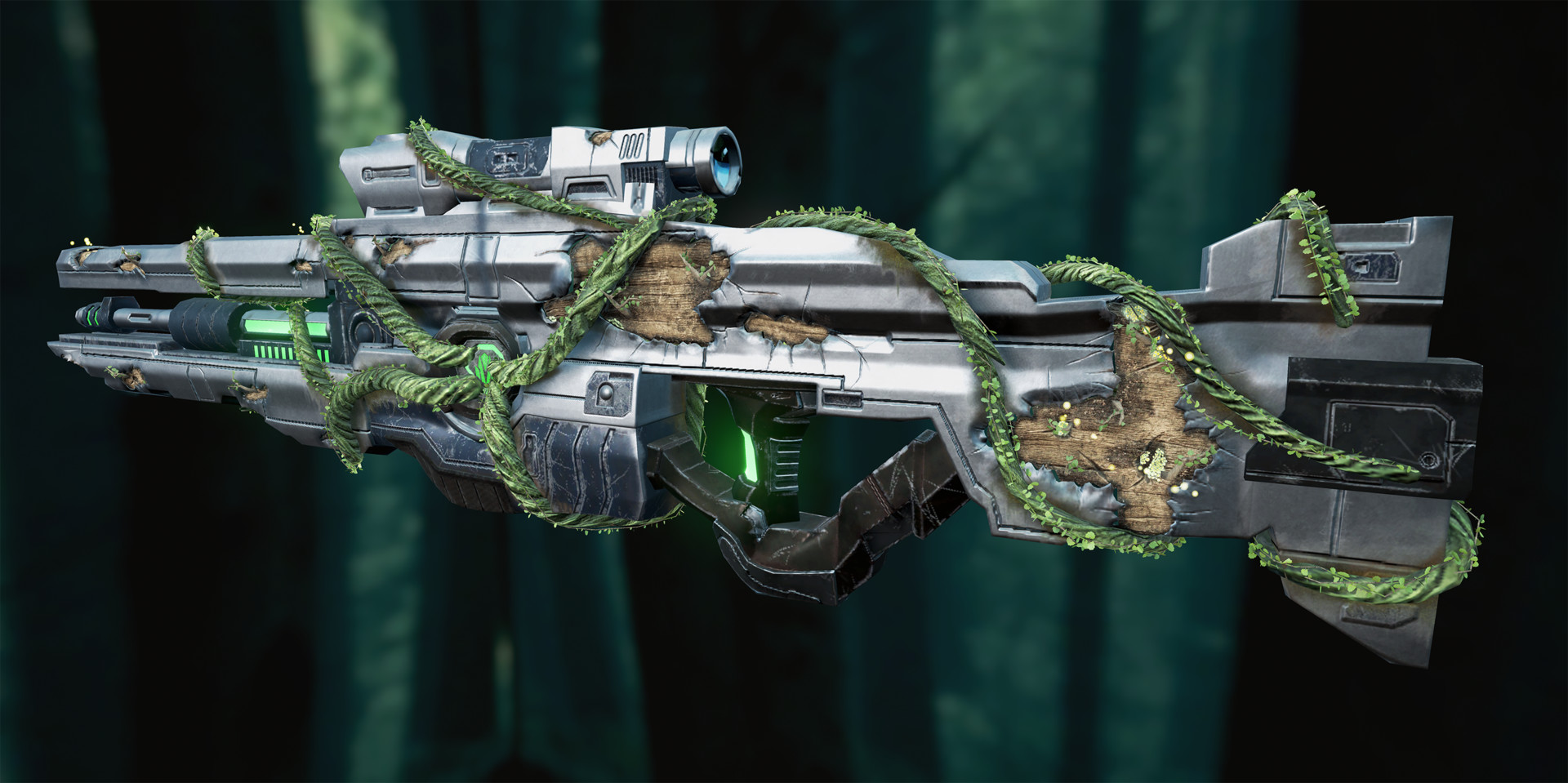 ArtStation - Elemental Sci Fi Rifle - Forest
