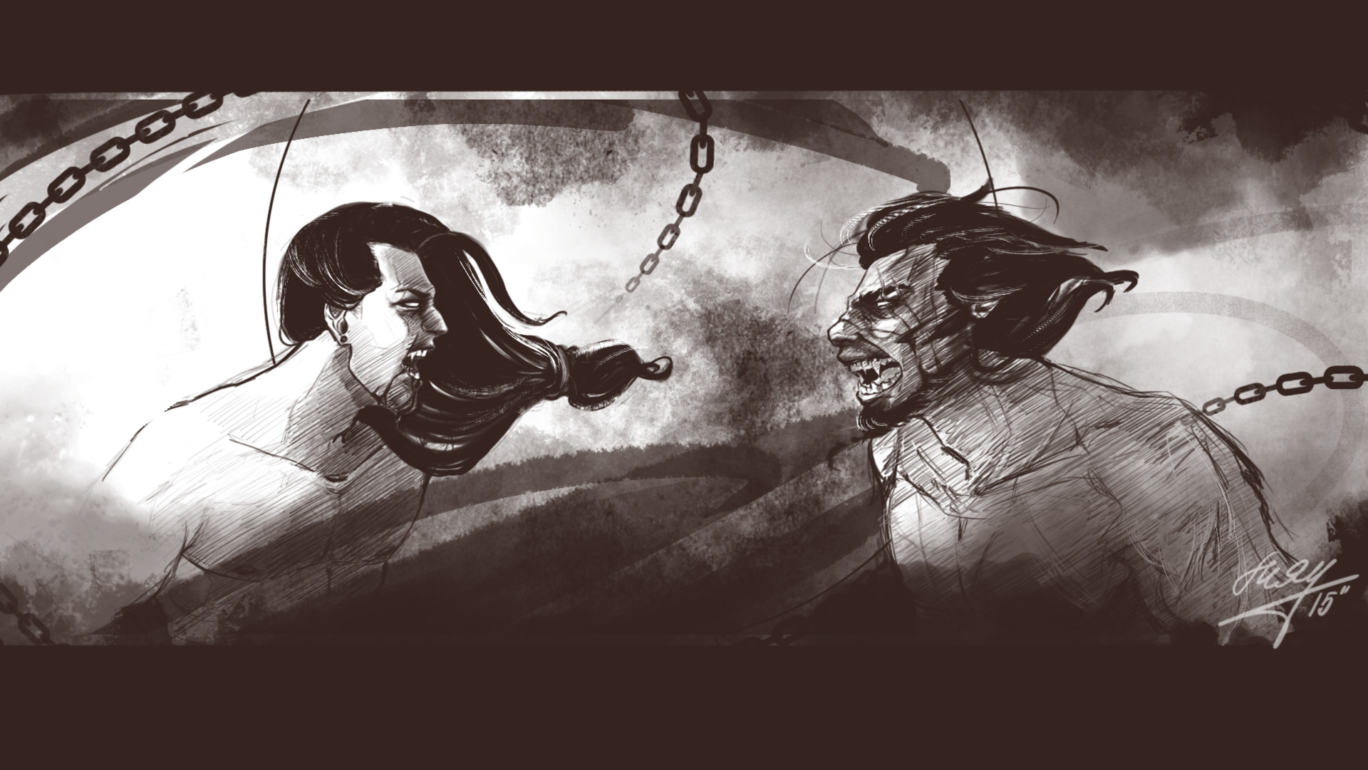 Vampire Vs Werewolf Wallpaper ArtStation Werewolf And Vampire