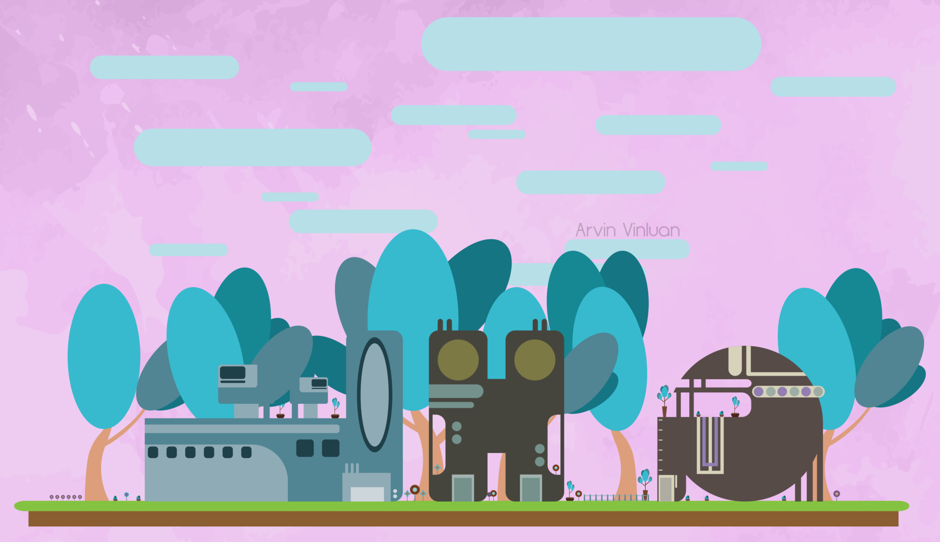 Arvin Vinluan - 2D Vector - Futuristic City and Home ( Game Backgrounds )
