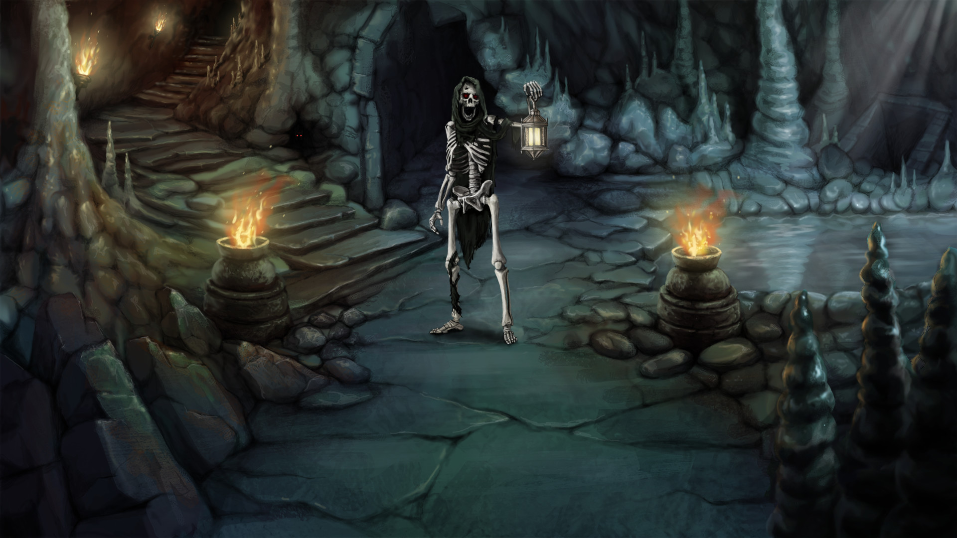 ArtStation - Skeleton in cave