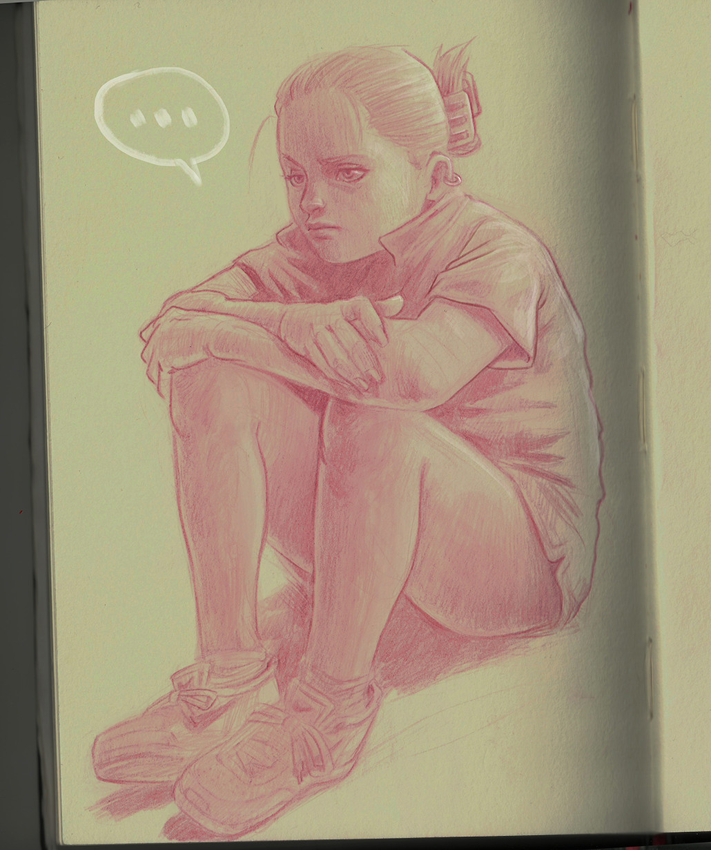 ArtStation - Sketch Bored girl