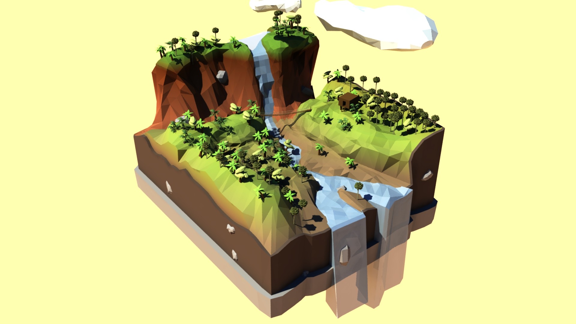 ArtStation - Low poly tropical jungle