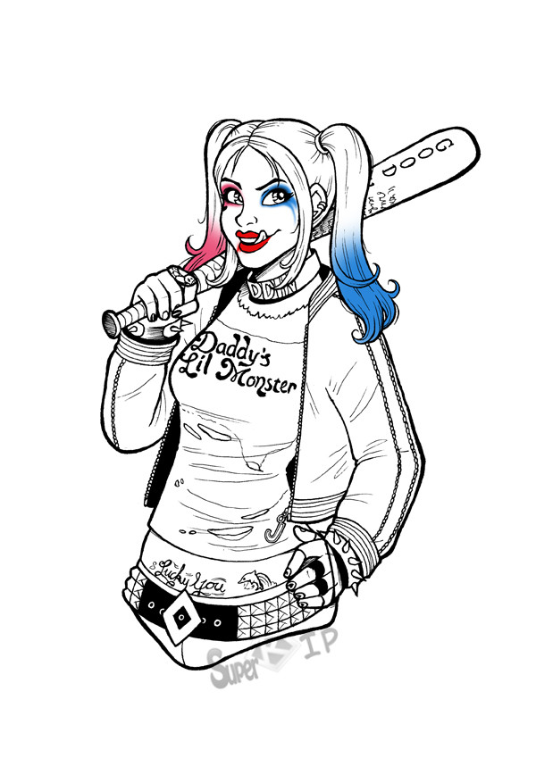 harley quinn suicide squad coloring pages