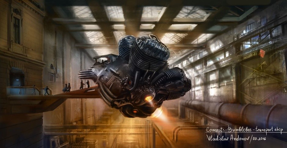 ArtStation - Bumblebee - transport ship concepts and animation