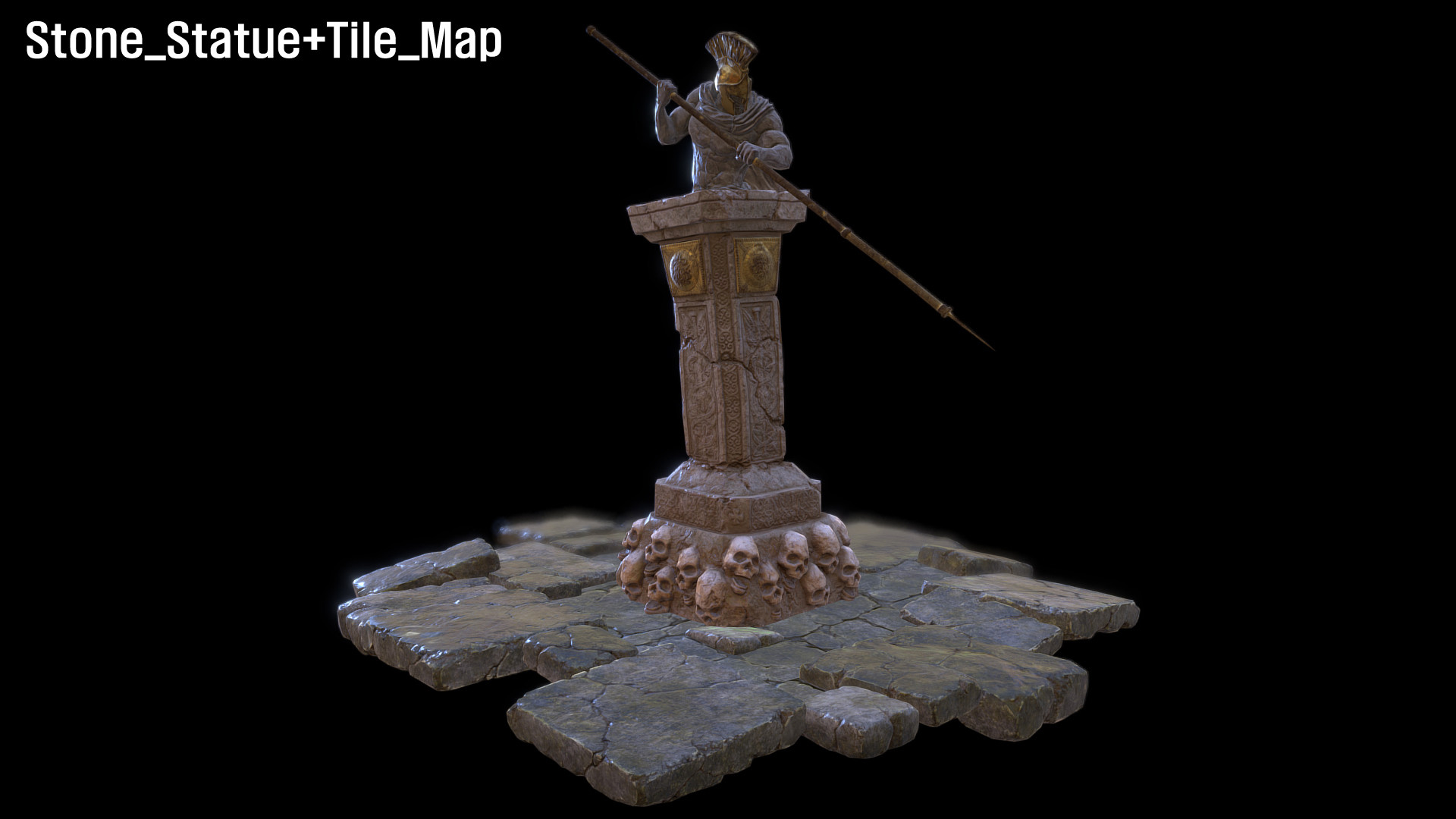 ArtStation - Stone Statue + Tile Map + Brick