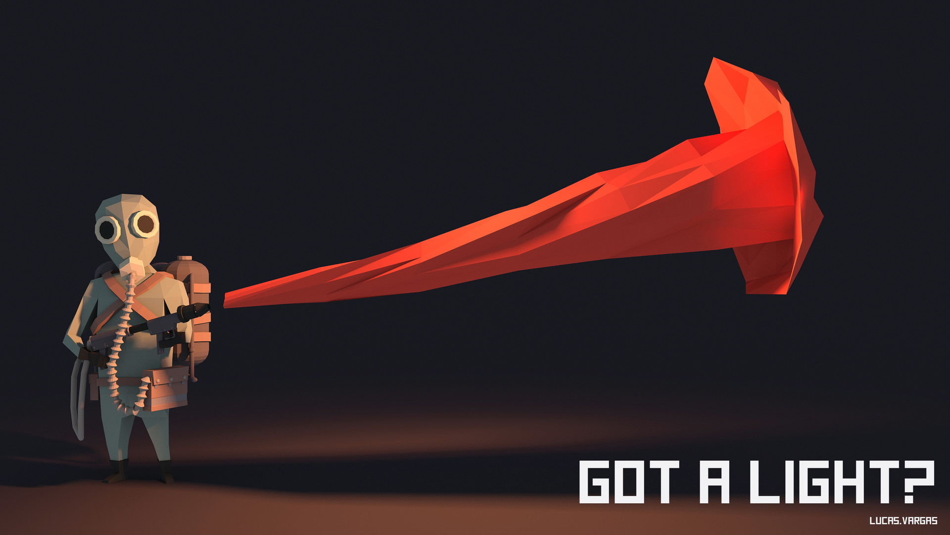ArtStation - Low Poly Flame Thrower