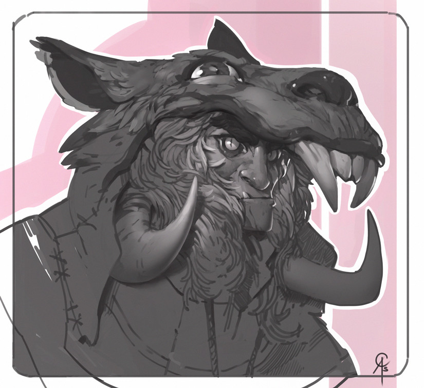 ArtStation - Hunter headshot sketch