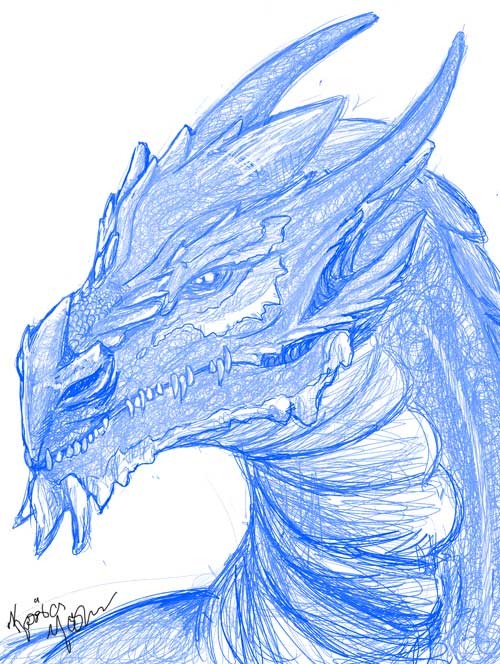 how to draw a ice dragon head