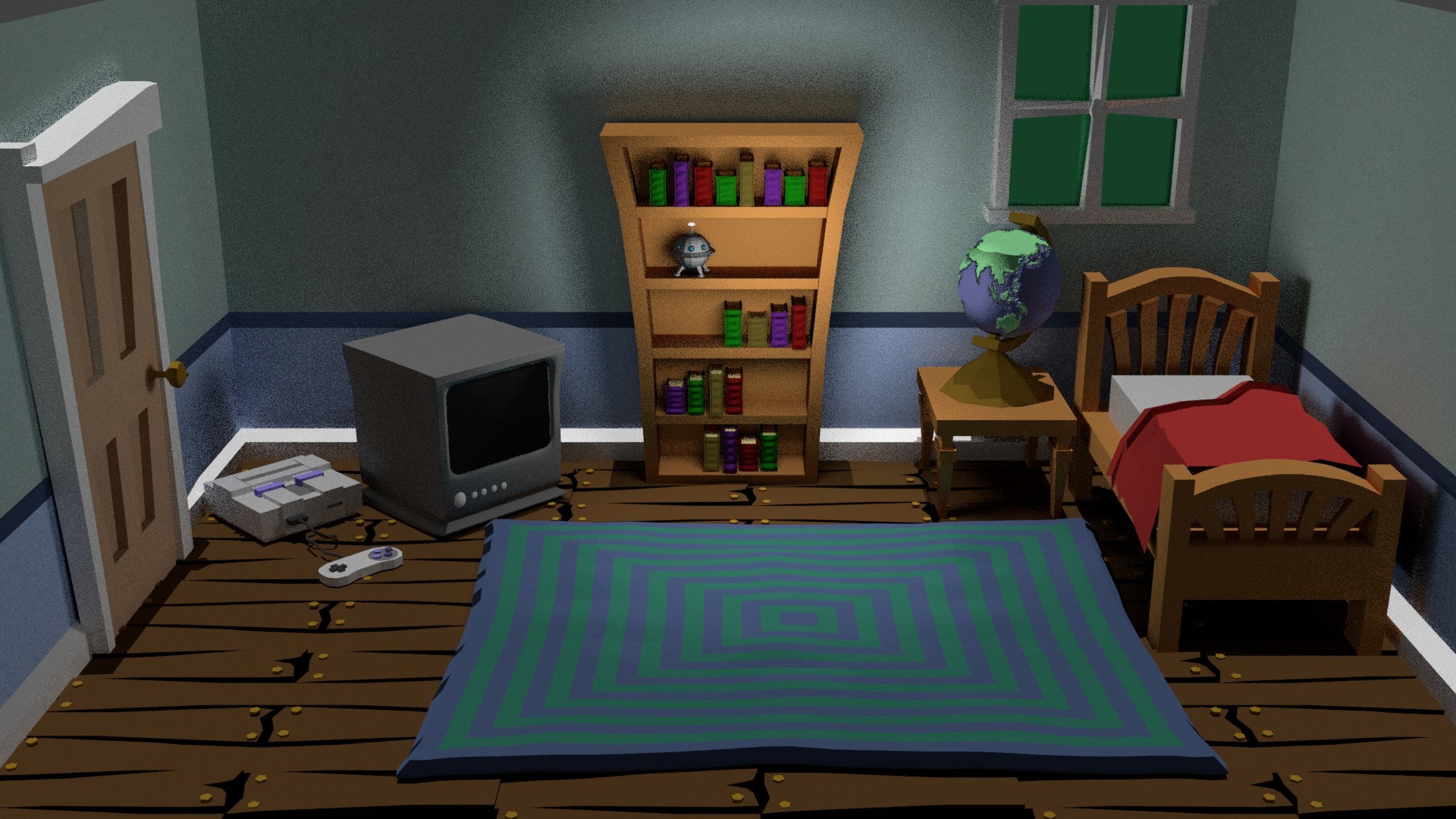 ArtStation - Low Poly Bedroom