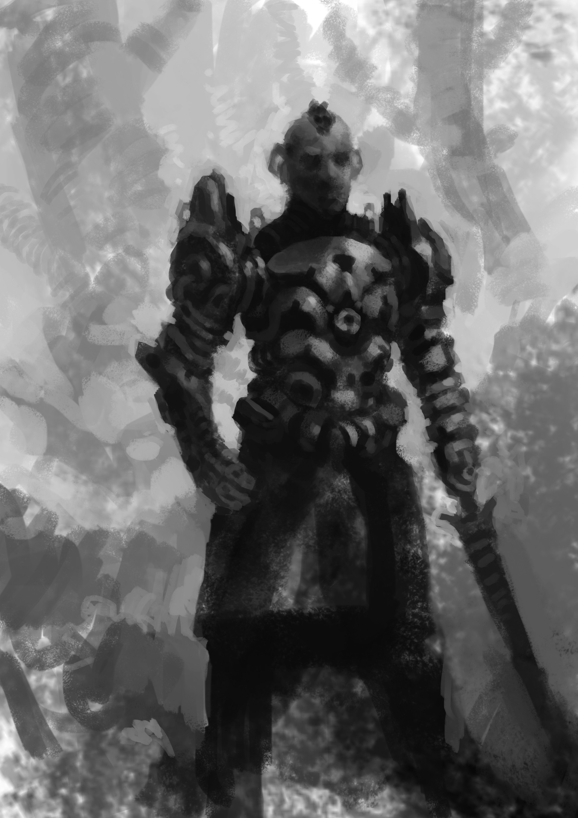 ArtStation - cyborg warrior sketch