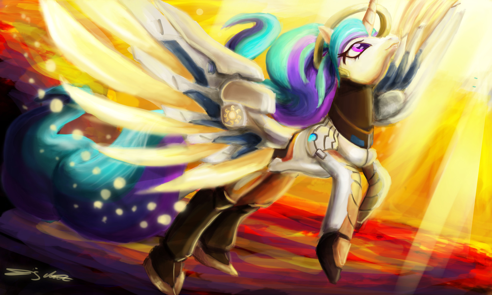 ArtStation - Mercy Celestia ( MLP/Overwatch Crossover)