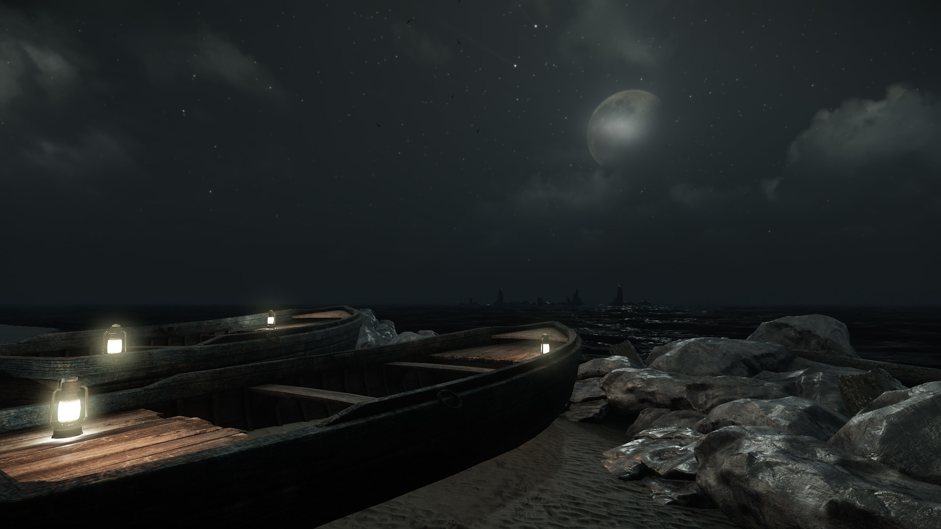 ArtStation - CRYENGINE Night_Moon_Boat Work #6