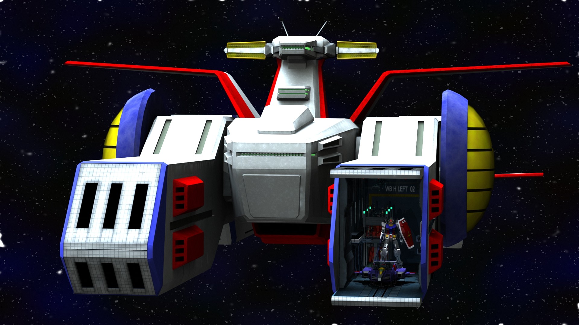ArtStation - 3DCG GUNDAM SPACE SHIP WHITEBASE
