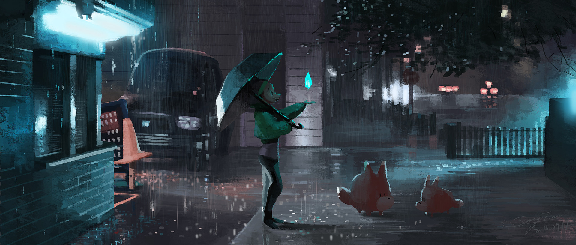 ArtStation - The rain spell.