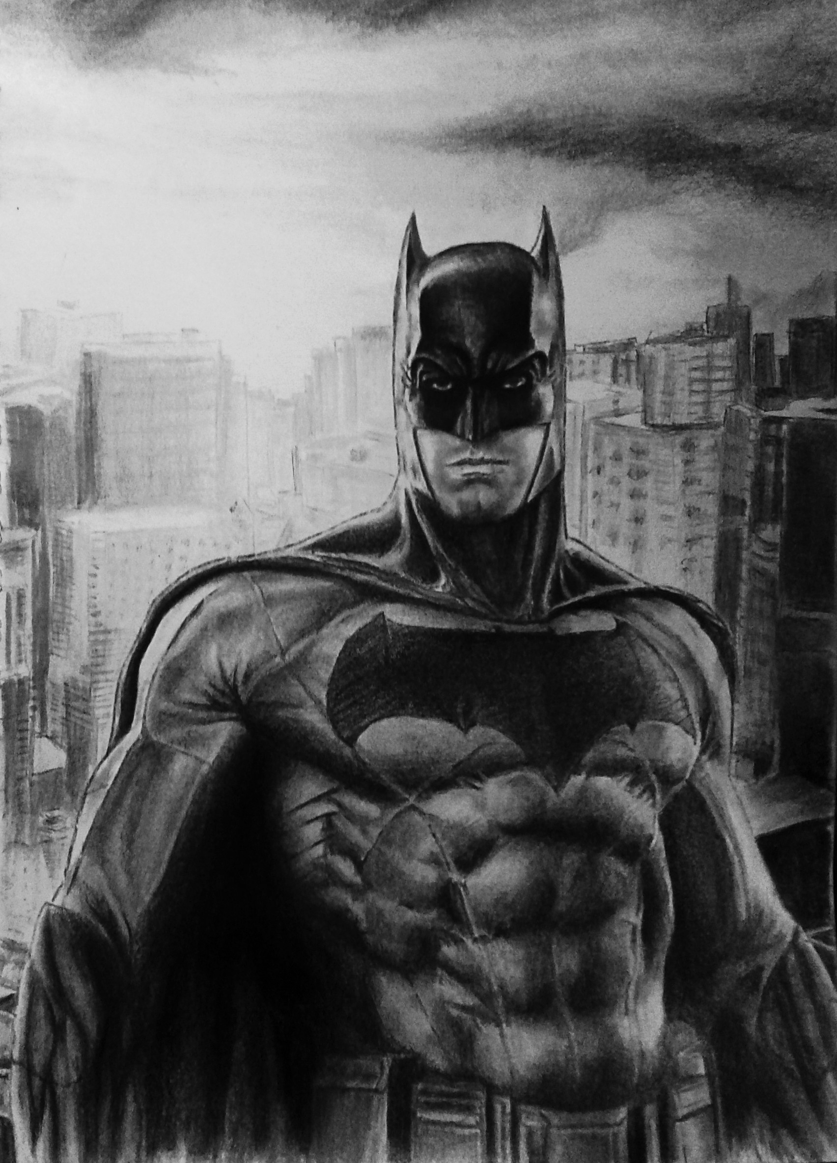 how to draw batman ben affleck